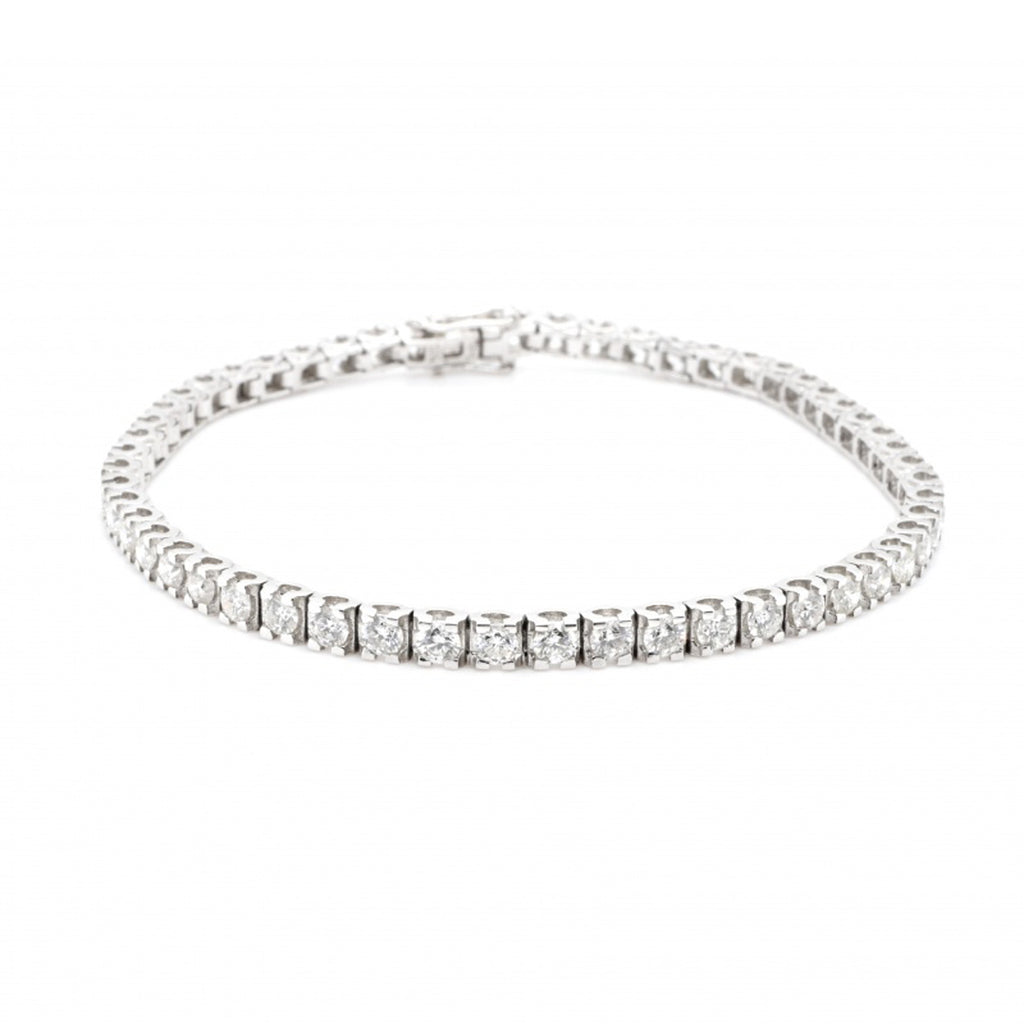 18ct White Gold Diamond Tennis Bracelet 3.54ct – BALDWIN Jewellery