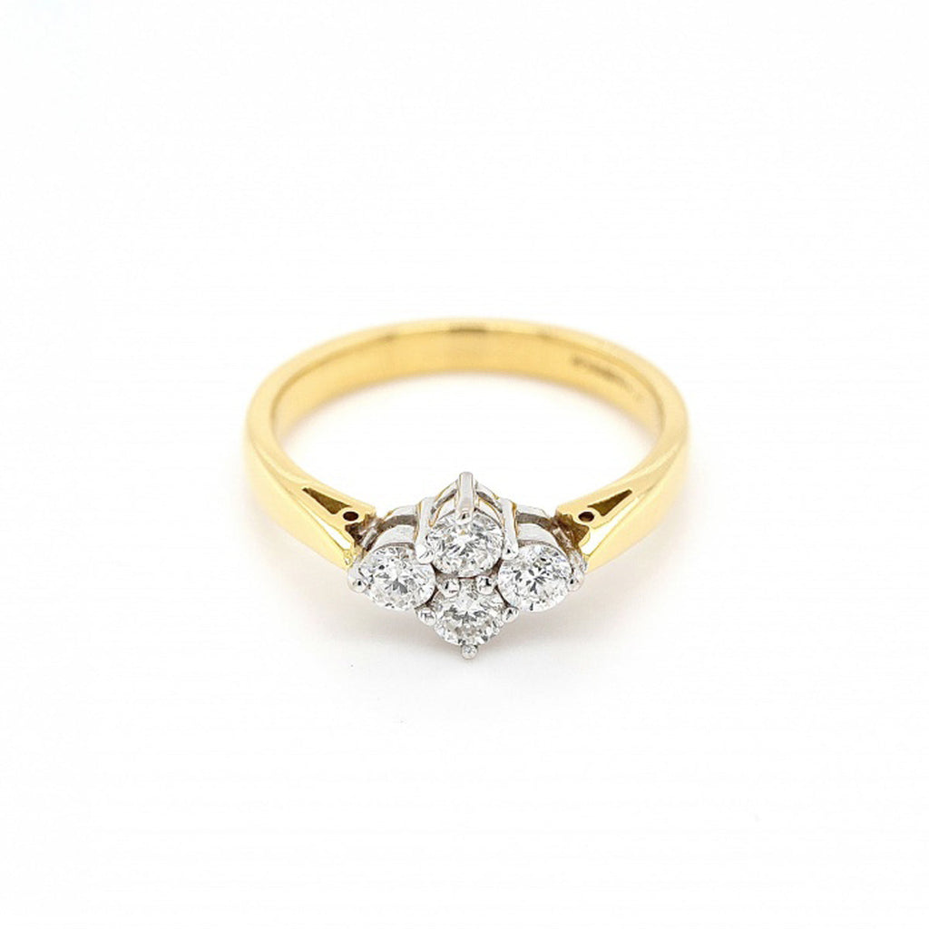 18ct Yellow and White Gold 4 Stone Diamond Ring – BALDWIN Jewellery