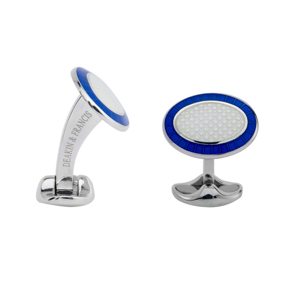 Deakin & Francis Royal Blue and Clear Oval Cufflinks – BALDWIN Jewellery